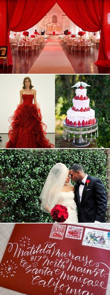 37 Sparkling Ideas for Red Themed Wedding