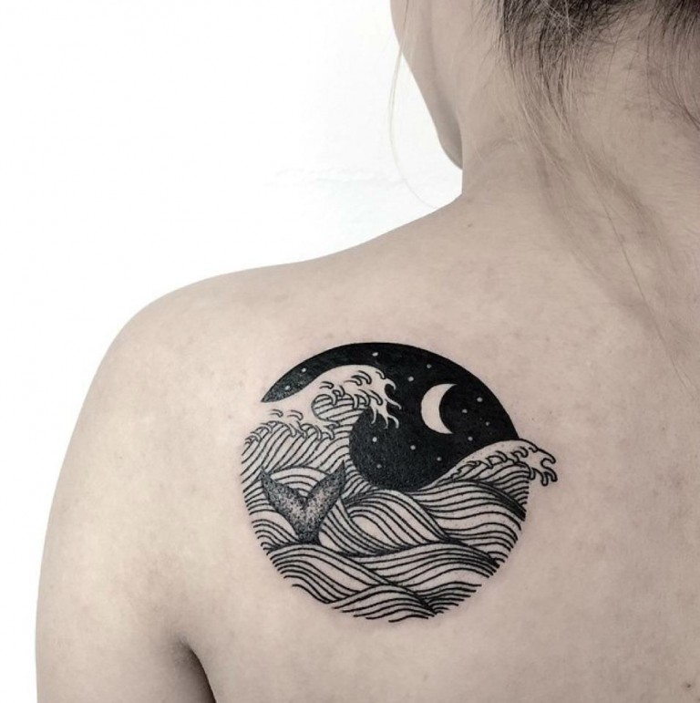 20 Powerful Wave Tattoos