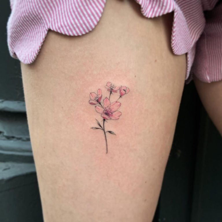 27 Charming Cherry Blossom Tattoo Examples