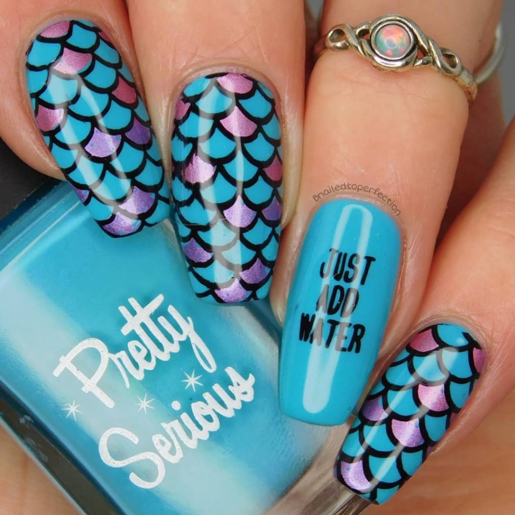 20 Superb Mermaid Nail Art Design Ideas