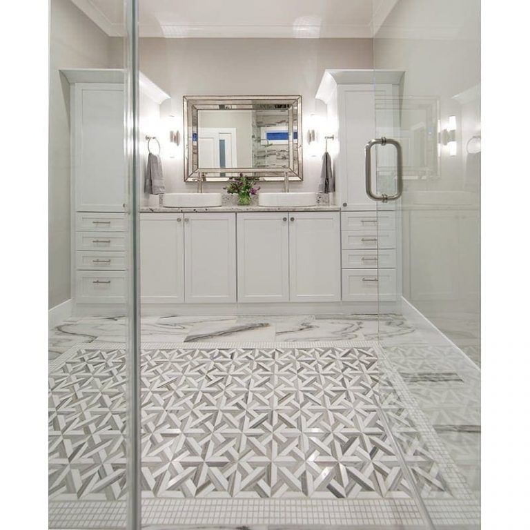 24 Patterned Floor Tile Ideas for Your Bathroom