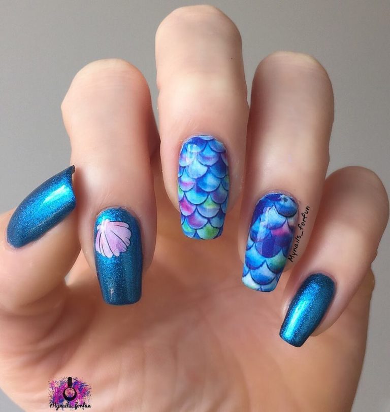 20 Superb Mermaid Nail Art Design Ideas