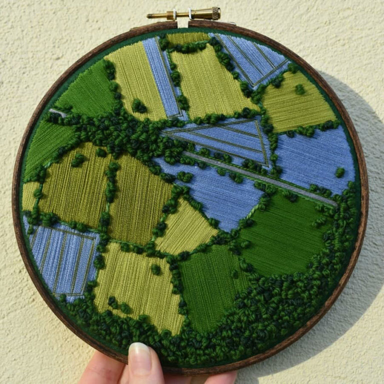 Aerial Embroidery Landscapes by 21-Year-Old Victoria Rose Richards