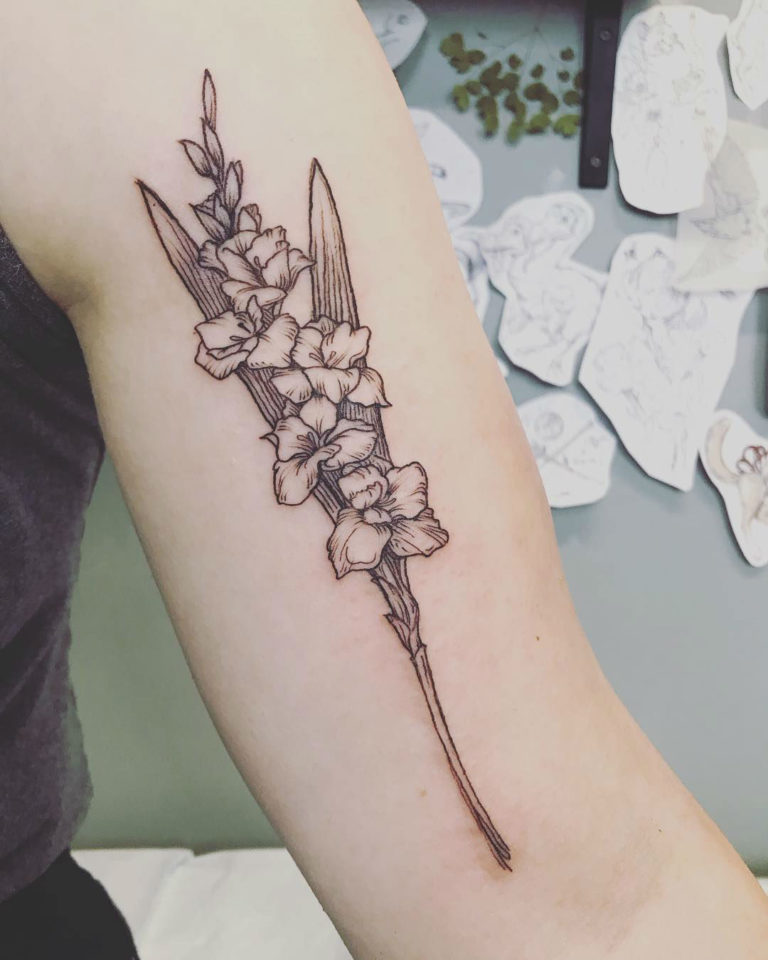 27 Graceful Gladiolus Tattoos and What This Beautiful Flower Symbolizes