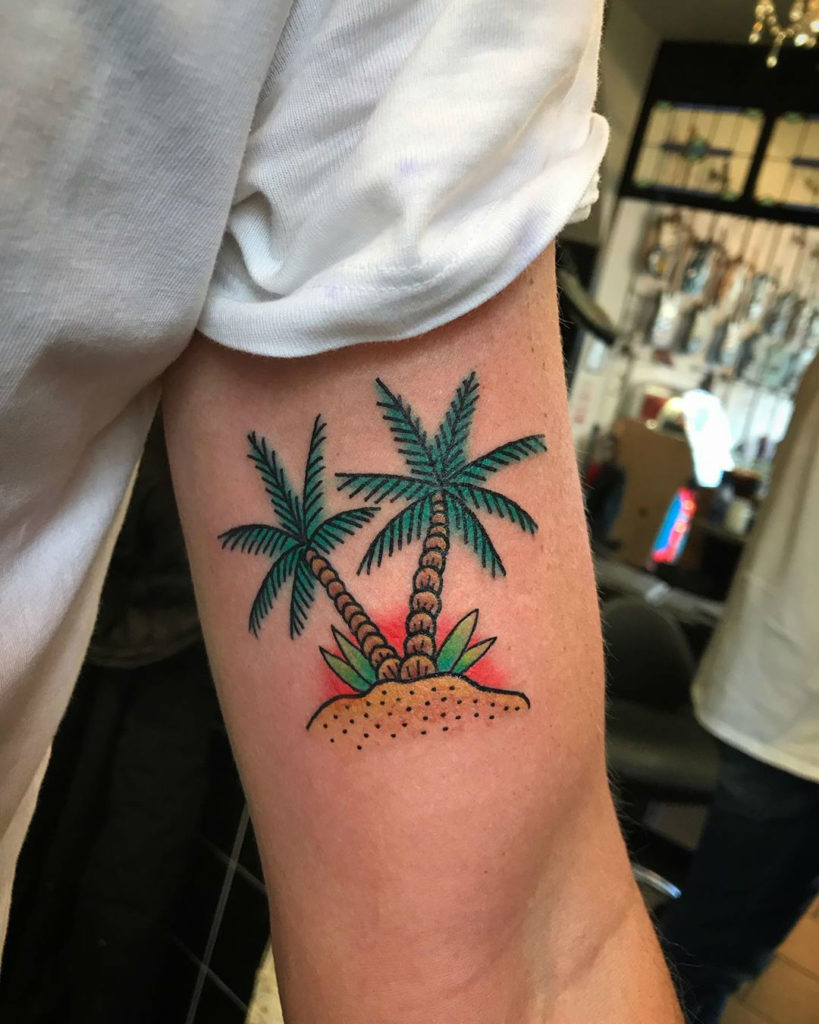 23 Harmonious Palm Tree Tattoos and Symbolism Behind Them