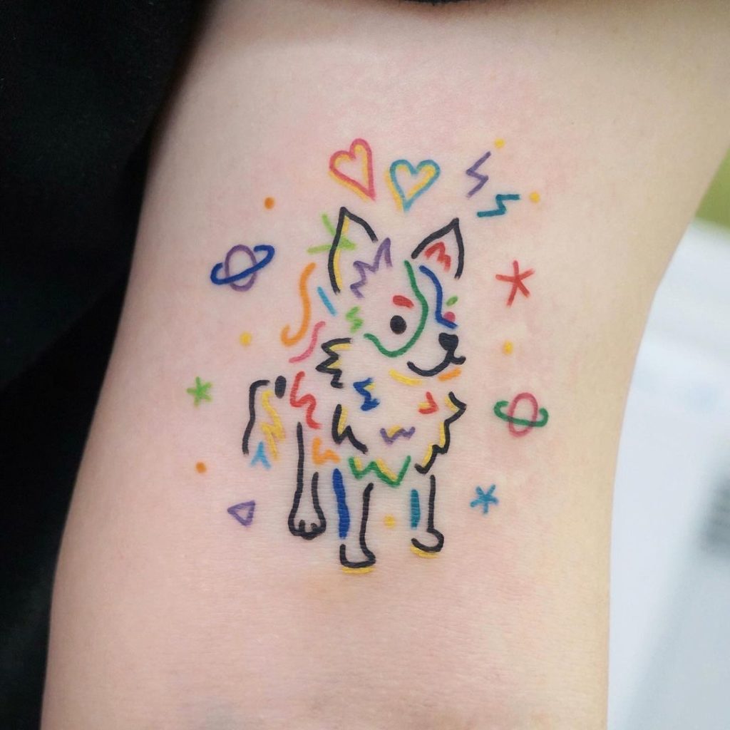 Unique Tattoo Designs In Colorful And Simple Lines by Yechan