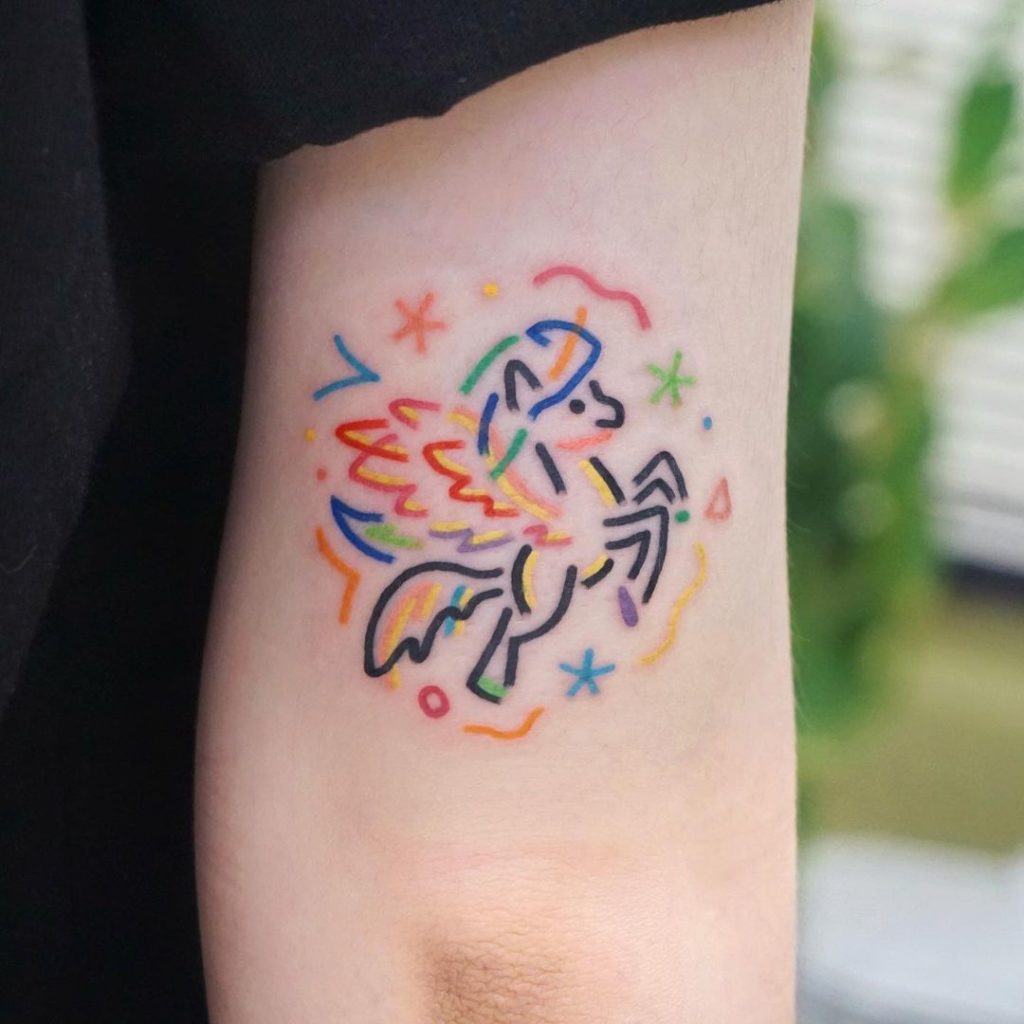 Unique Tattoo Designs In Colorful And Simple Lines by Yechan