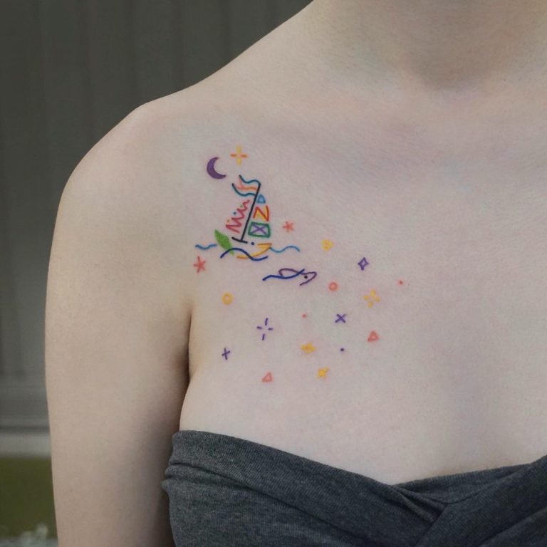 Unique Tattoo Designs In Colorful And Simple Lines by Yechan